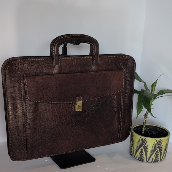 The Bridge | Bags | The Bridge Italian Leather Briefcase Vintage Top ...